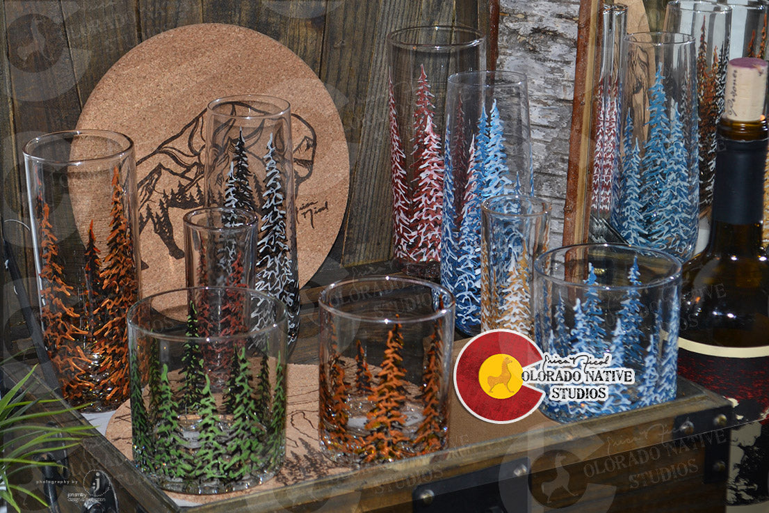 Hand Painted Glassware – Colorado Native Studios
