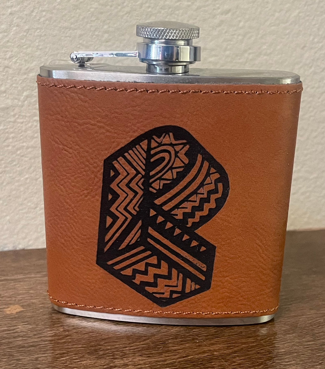 Pretty Lights- Leather Flask – Colorado Native Studios
